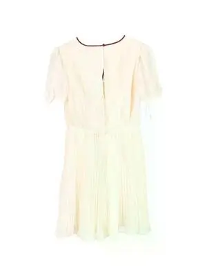 SELF-PORTRAIT Pleated Macramé-trim Mini Dress