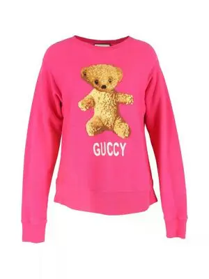 Gucci Teddy Bear Embroidered Cotton Sweatshirt