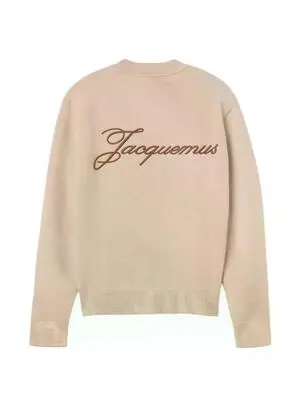 Jacquemus Logo-embroidered Piqué Sweater - Neutrals