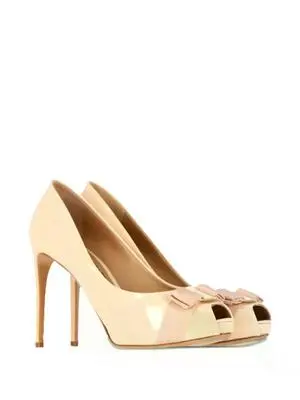 FERRAGAMO Vara Bow Peep-toe Pumps