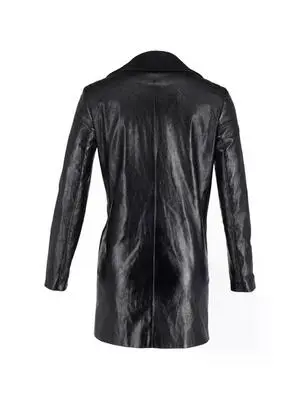 Maje Double-breasted Leather Coat