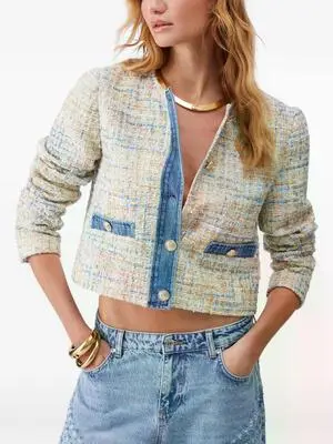 Liu Jo Bouclé Denim-trimmed Jacket