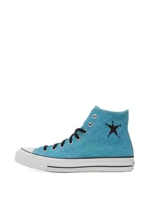 CONVERSE X Stussy Chuck 70 Star-detail High-top Sneakers - Blue