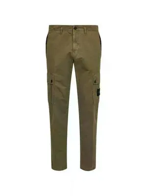 Stone Island Logo-patch Cargo Trousers - Green