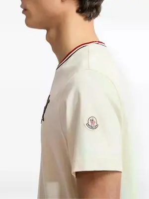 Moncler Striped-collar T-shirt
