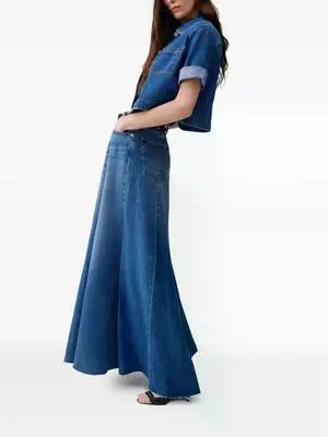 Liu Jo Stonewash Frayed Maxi Skirt