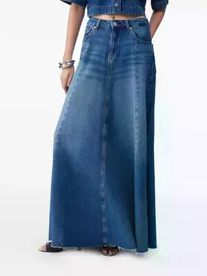 Liu Jo Stonewash Frayed Maxi Skirt