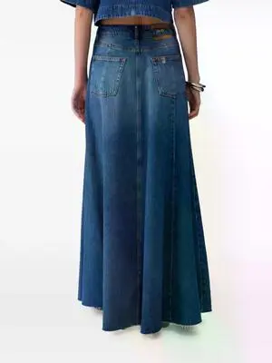 Liu Jo Stonewash Frayed Maxi Skirt