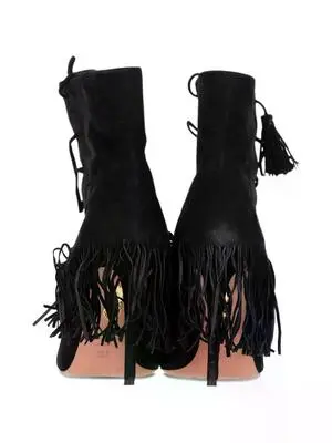 AQUAZZURA Mustang Fringed Heeled Ankle Boots
