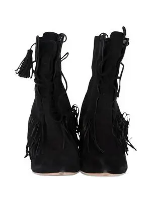 AQUAZZURA Mustang Fringed Heeled Ankle Boots