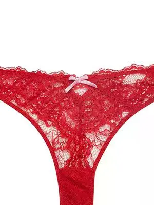 FLEUR DU MAL Bianca Bow-detail Thong - Red
