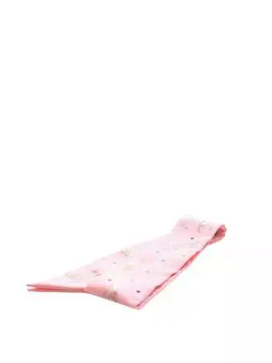 Hermès 1990-2010 Les Cles A Pois Silk Twilly Scarf Scarves - Pink