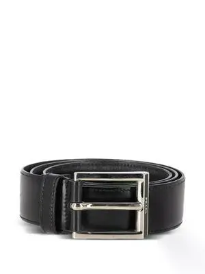 Prada Buckle Leather Belt - Black