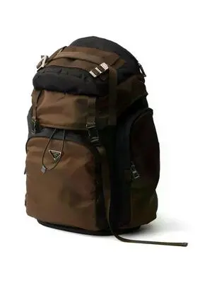 Prada Logo Plaque Buckled Backpack