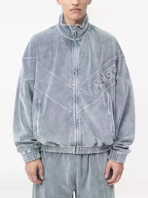 Hugo Logo Debossed Sweatshirt - Grey