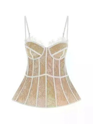 Giuseppe Di Morabito Lace Bustier Top - Neutrals