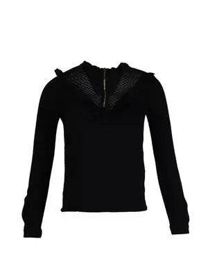 Maje Ruffle-trim Long-sleeve Top
