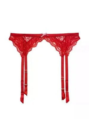 Fleur Du Mal Bianca Bow-detail Garter - Red