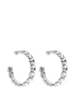 Patrizia Pepe Embellished Hoop Earrings - Silver