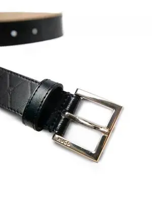 Hugo Diamond-pattern Leather Belt