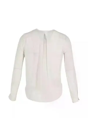 Maje V-neck Long Sleeve Silk Blouse