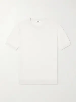 LARDINI Short-sleeve Silk Sweater - Neutrals