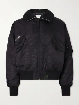 WTAPS Padded Fleece-trimmed Shell Jacket - Black