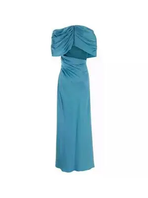 Stella McCartney Draped Satin Maxi Dress - Blue