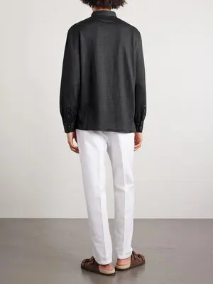 Brunello Cucinelli Linen And Cotton-blend Shirt - Black
