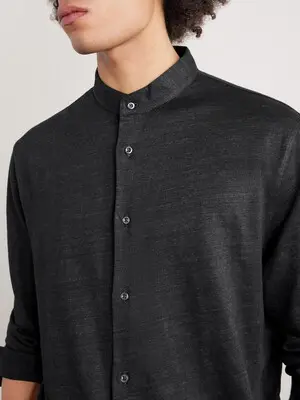 Brunello Cucinelli Linen And Cotton-blend Shirt - Black