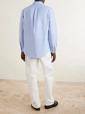 Polo Ralph Lauren Button-down Collar Logo-embroidered Cotton Oxford Shirt - Blue