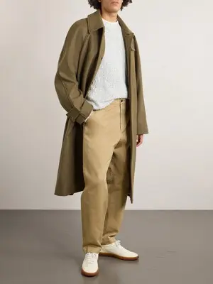 Barena Venezia Straight-leg Cotton-gabardine Trousers - Neutrals
