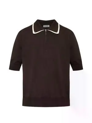 JIL SANDER Zip-collar Polo Shirt - Brown