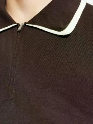JIL SANDER Zip-collar Polo Shirt - Brown