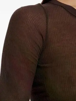 Rick Owens Long-sleeve Cropped Top - Brown