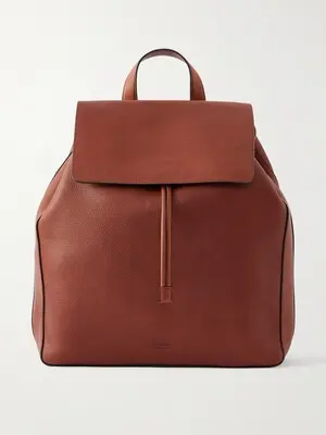 TOM FORD Grained Leather Backpack - Brown