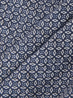 REISS Gian Silk Floral-medallion Pocket Square - Navy