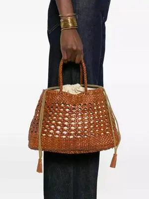 Dragon Diffusion Santa Cano Woven Leather Tote Bag - Brown