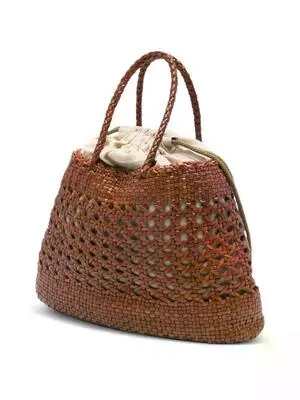 Dragon Diffusion Santa Cano Woven Leather Tote Bag - Brown