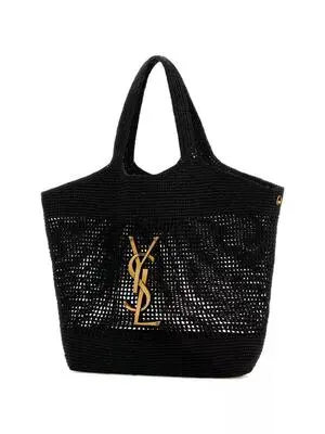 Saint Laurent Icare Raffia Shopping Tote