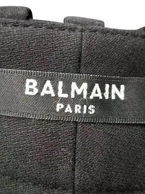 Balmain Draped Straight-leg Cropped Trousers