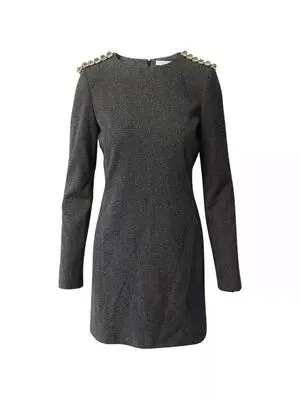 Chloé Embellished Shoulder Long Sleeve Dress - Grey