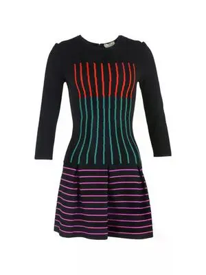 Fendi Flared Striped Mini Dress
