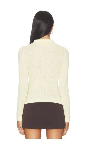 Guest In Residence Long Sleeve Shrunken Polo - Lemon