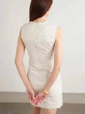 DESTREE Camille Frayed Mini Dress - Neutrals