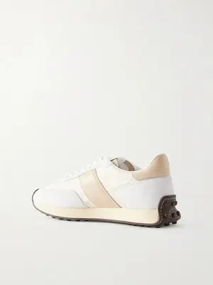 TOD'S Sportivo Active Leather And Suede-trimmed Sneakers - Neutrals