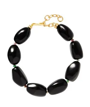 LIZZIE FORTUNATO Lobos Gold-plated Multi-stone Choker - Black