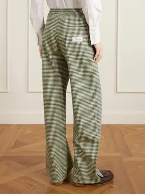 Marni Checked Jersey Wide-leg Pants - Green