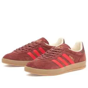 adidas Gazelle Indoor Shoes - Unisex - Fox Brown / Red / Gum - M 12 / W 13