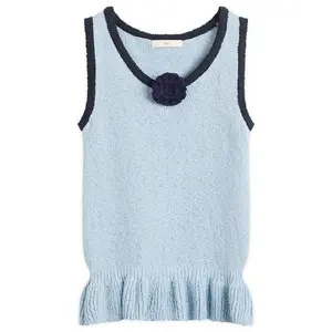 KIJUN Corsage Ruffle Knit Vest